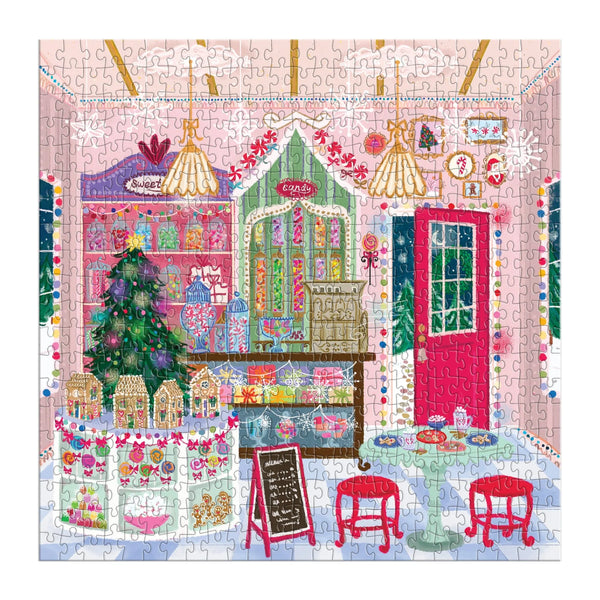 Gingerbread Cottage Puzzle - Blue Windows