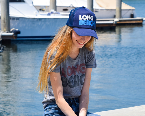 Long Beach Retro '76 Trucker Hat - Blue Windows